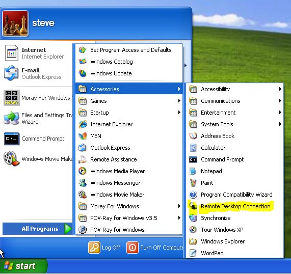 Click the Start Menu, then All Programs, Accessories and then click ...
